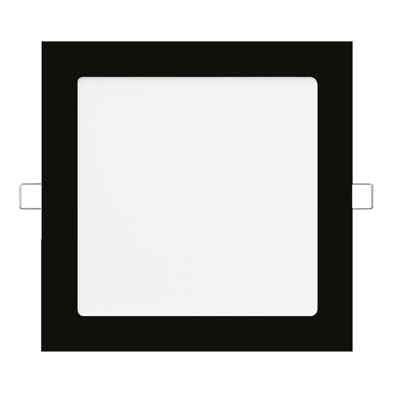 Plafon Led Embutir Abs – Bi-Volt 24W Quadrado- Luz Branco Quente- Preto ...